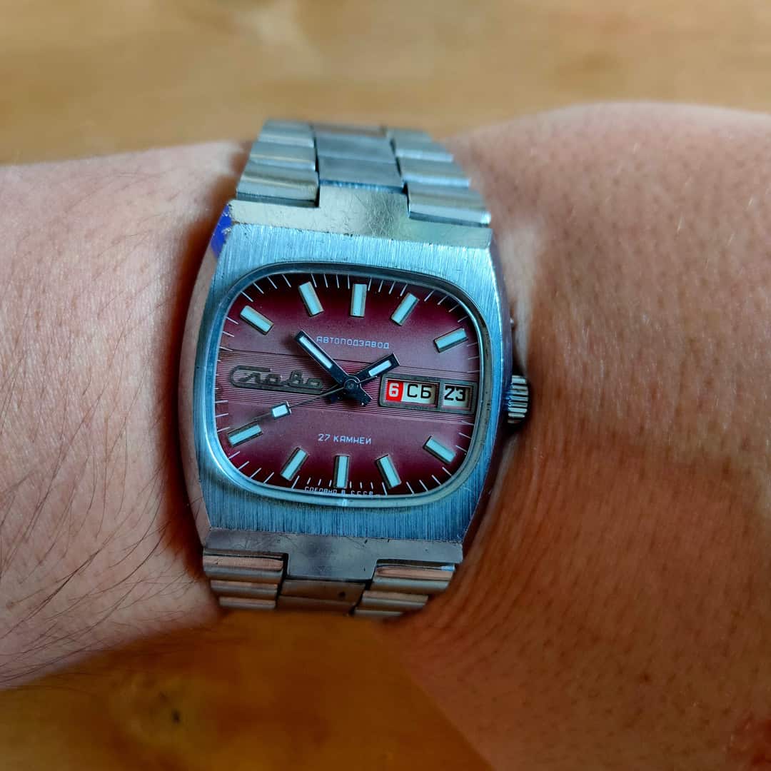 SLAVA TANK, Slava TV, rare red dial, Automatic watch, mens watch,...