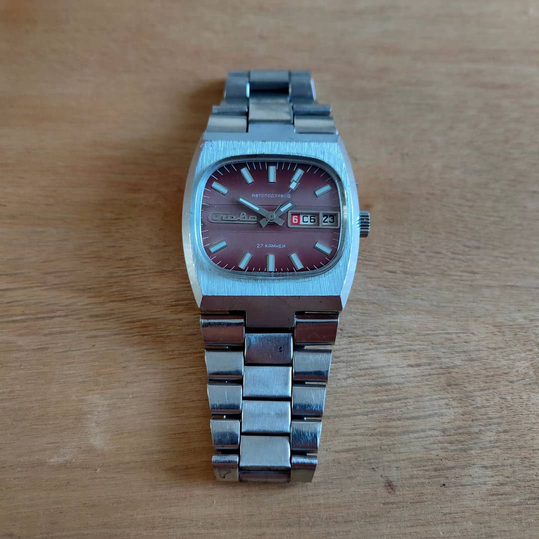 SLAVA TANK, Slava TV, rare red dial, Automatic watch, mens watch,...