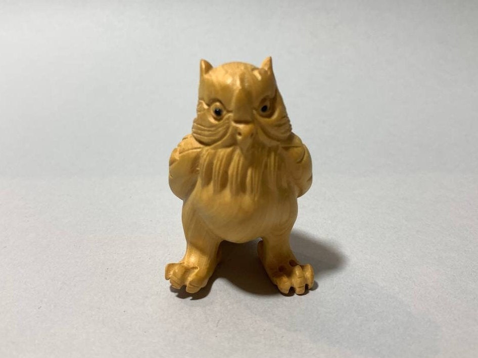 Unique Netsuke Owl, Handmade Netsuke, Hand Carved Netsuke, Netsuke...