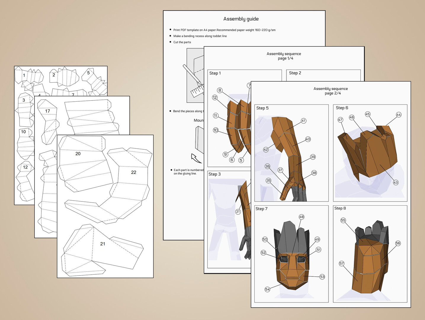 Groot DIY papercraft PDF template