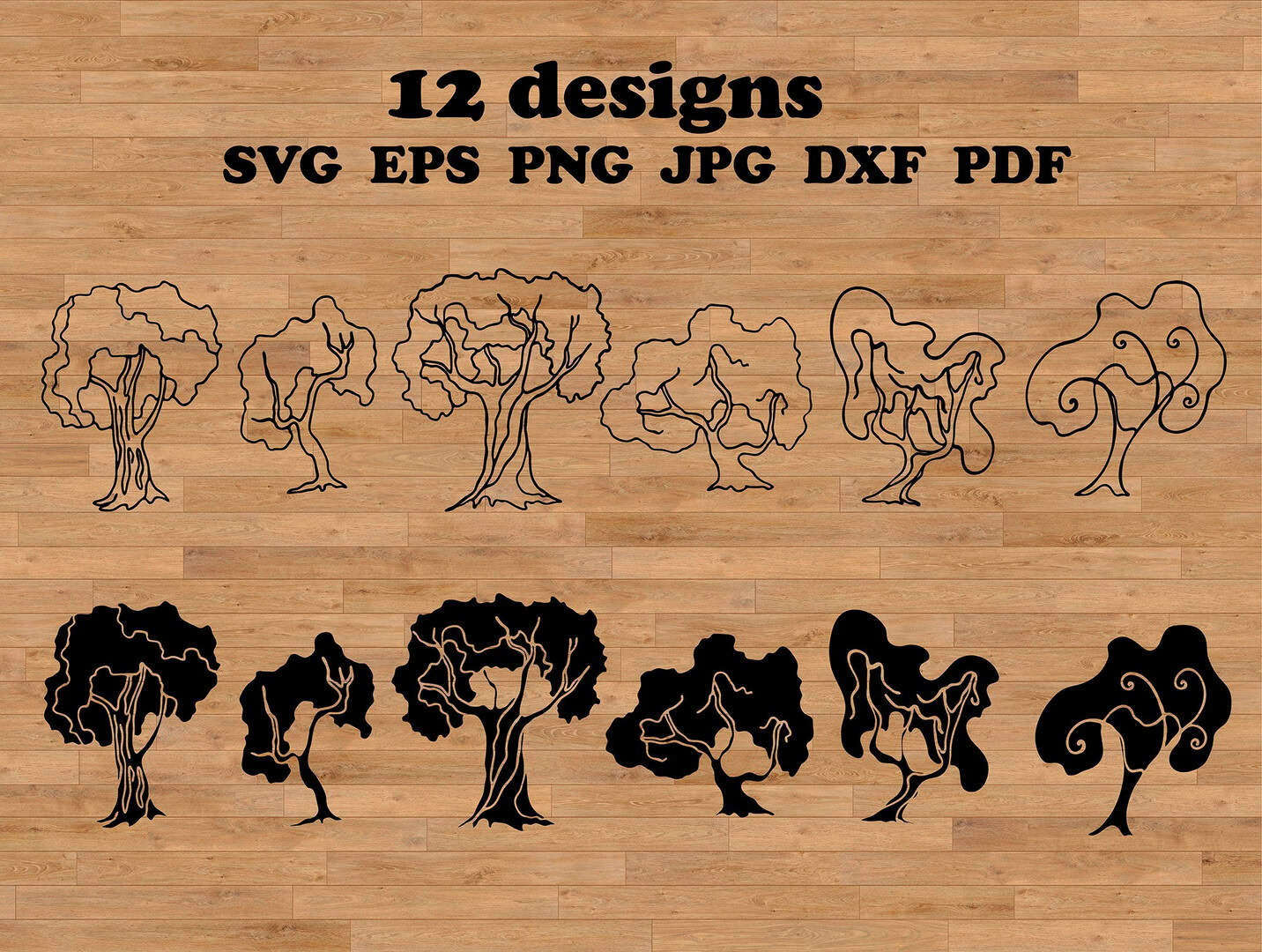 Svg tree, Forest Svg Files, tree cut file cricut, tree vector,...