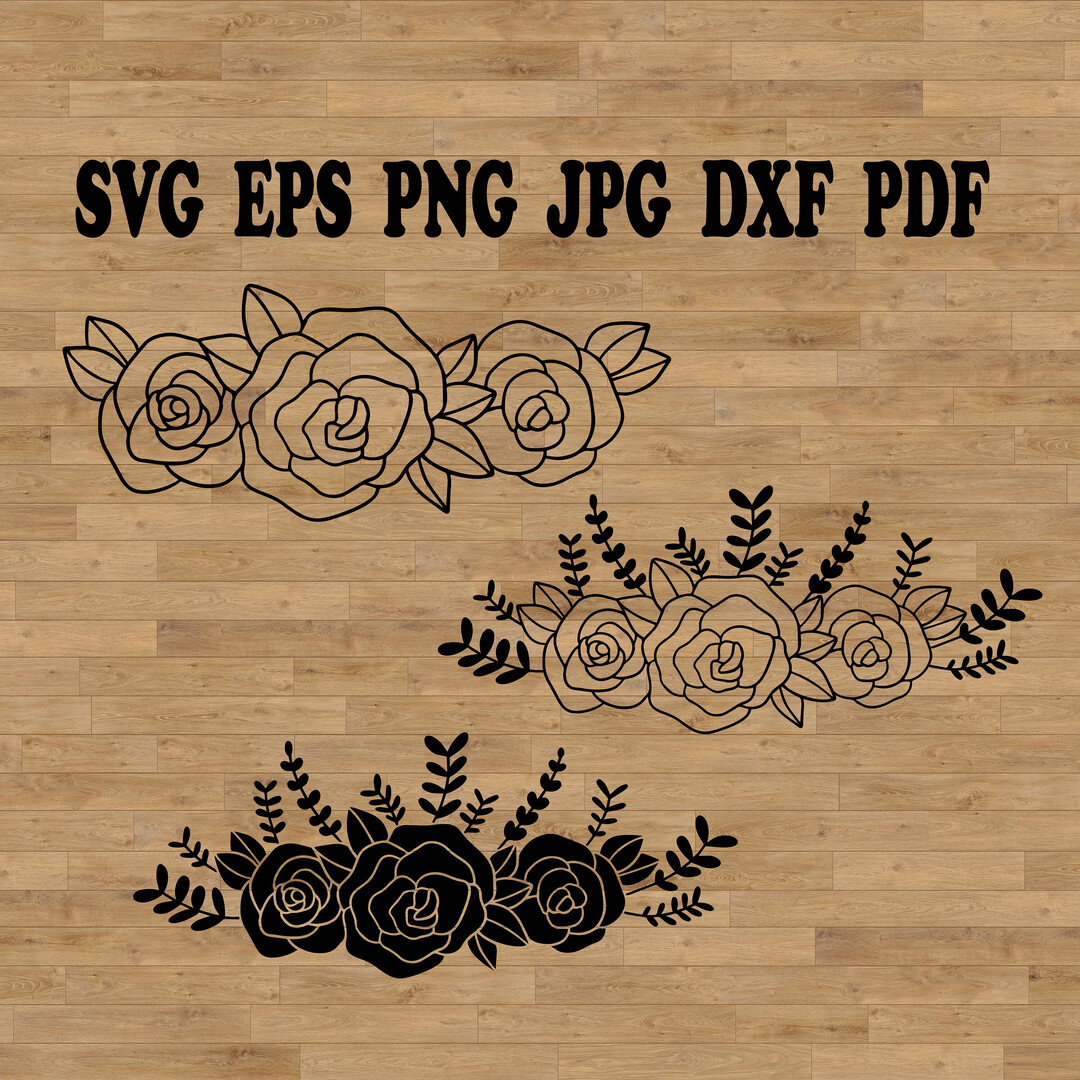 Border of roses Svg, roses Svg, vector rose, roses clipart, peonies...