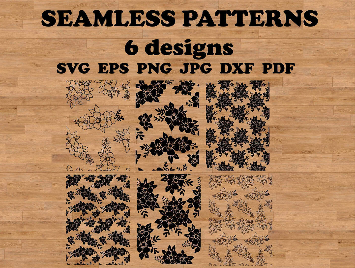 Flowers seamless pattern svg, Flower Pattern SVG, Seamless Clipart,...