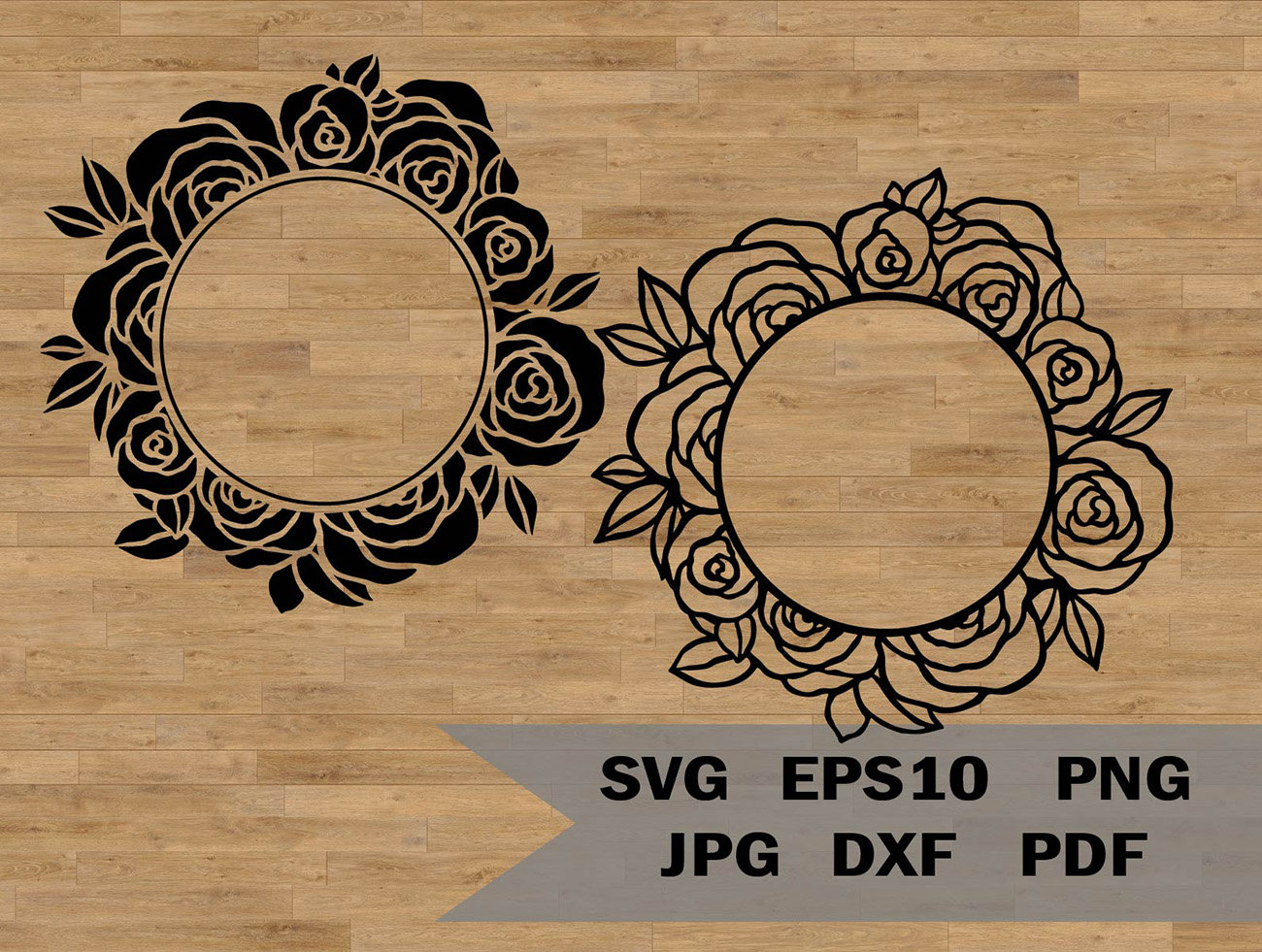 Flower frame svg, round frame svg, Floral Frame svg, monogram frame...