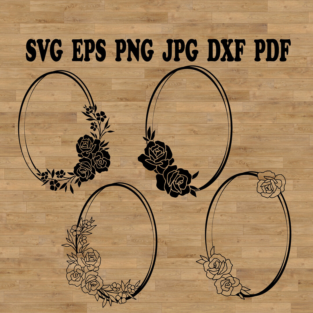 frame svg bundle, Rose frame svg, Roses svg, rose cricut, botanical...