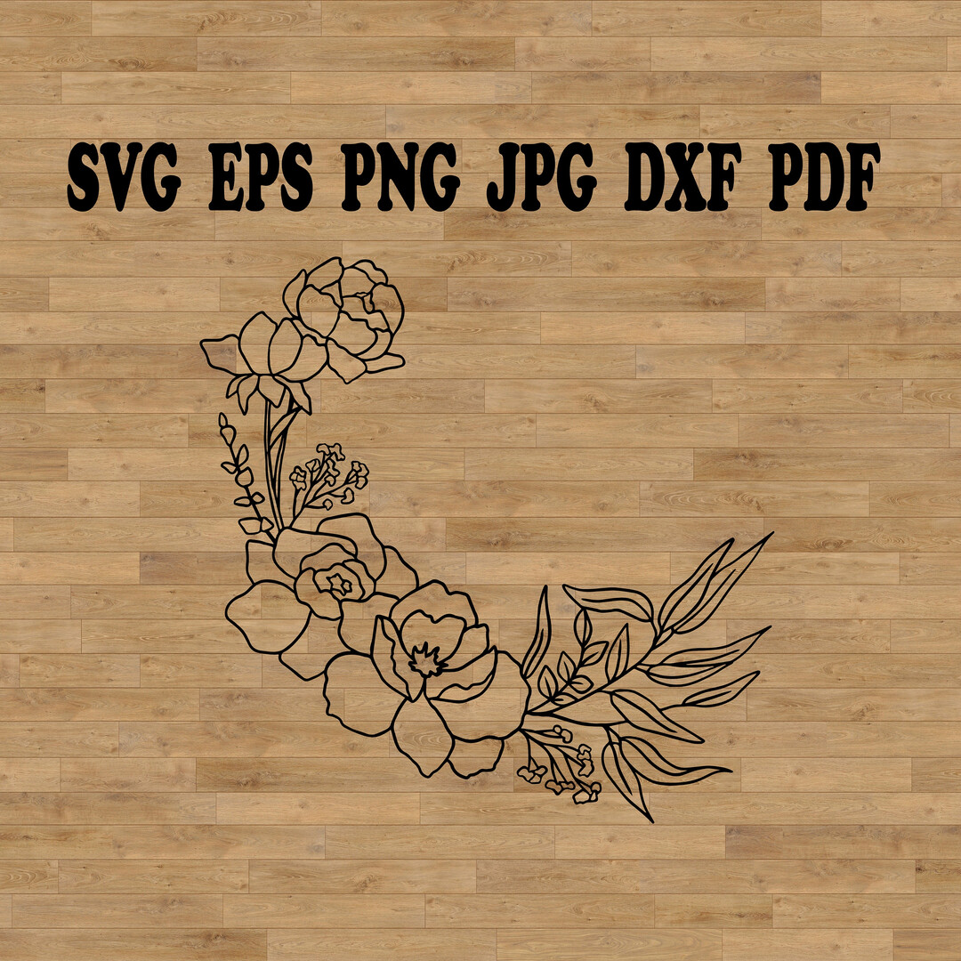 Corner flowers svg, peonies svg, botanical svg, border svg, Floral...
