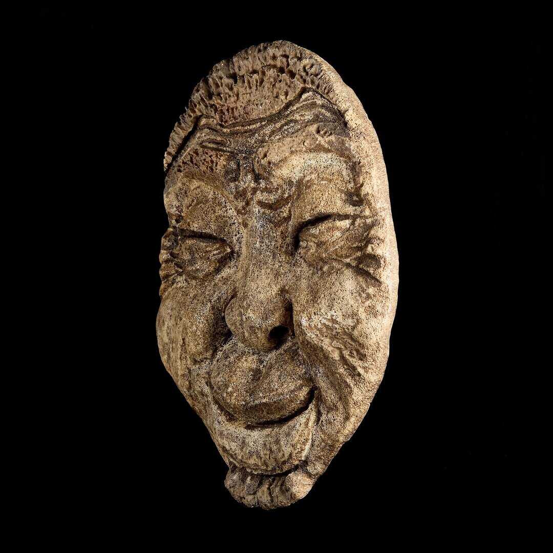 Vintage Inuit Mask, Shaman Eskimo Tribal Art, Alaskan Collectible Used